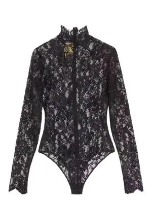 Valentino Garavani Lace High-neck Bodysuit - Black