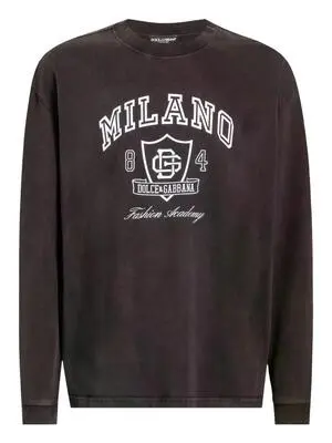 Dolce & Gabbana Printed Long-sleeve T-shirt - Brown