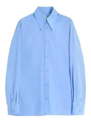 Valentino Garavani Pointed-collar Cotton Shirt - Blue