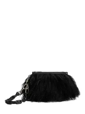 Dolce & Gabbana Fur-trimmed Zip Clutch - Black