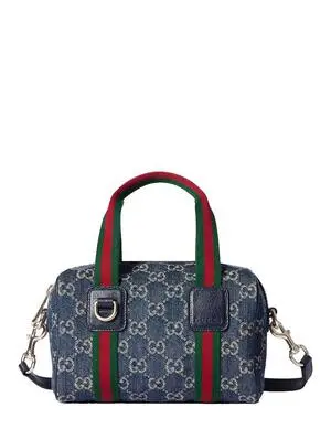 Gucci Mini Gg Denim Handbag - Blue