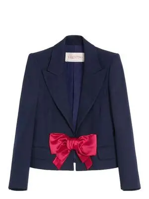 Valentino Garavani Viscose Jacket With Bow - Provence Blue