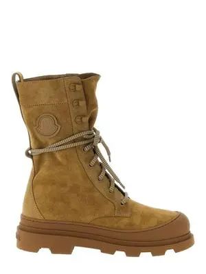 Moncler Vera High Combat Boots - Brown