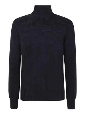 Zegna Pure Wool High Neck Sweater - Black