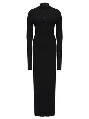 MONCLER X EDWARD ENNINFUL Wool Turtleneck Maxi Dress - Black