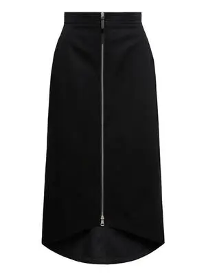 MONCLER X EDWARD ENNINFUL Cotton Gabardine Midi Skirt - Black
