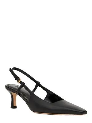 Paige Winnie Leather Slingback Pumps - Black