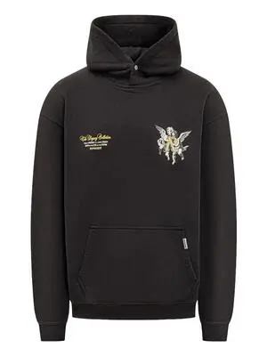 REPRESENT Hooded Sweatshirt With Cherub Embroidery - Black