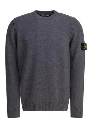 Stone Island Crewneck Wool Knitwear - Grey