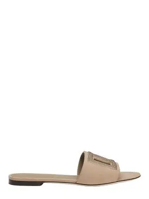 DOLCE & GABBANA Suede Slippers With Rhinestones