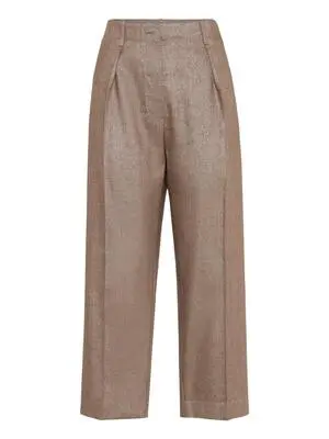 Brunello Cucinelli Linen-blend Chino Trousers - Brown
