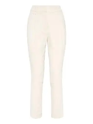 Brunello Cucinelli Stretch-twill Equestrian Trousers - White