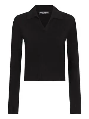 Dolce & Gabbana Cashmere Polo Pullover - Black