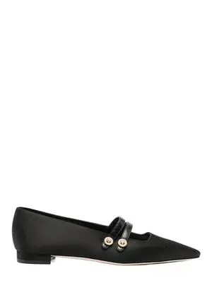 Manolo Blahnik Polmana Pointed-toe Ballet Flats - Black
