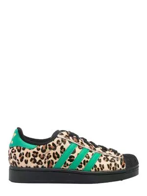 Adidas Superstar Leopard-print Sneakers - Black