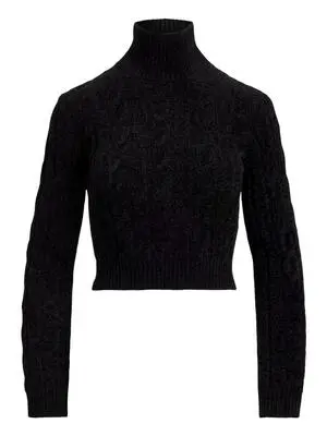 Ralph Lauren Cable-knit Turtleneck Sweater - Black