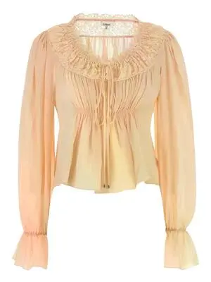 Chloé Lace-trimmed Blouse - Pink