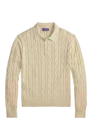 Ralph Lauren Purple Label Cable-knit Polo Sweater - Neutrals