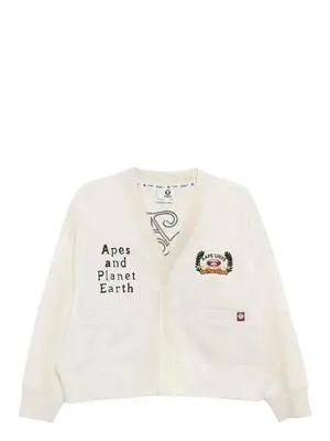 A BATHING APE Aape * Logo-embroidered Cardigan - Neutrals