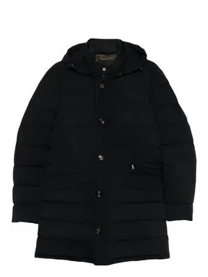 MOORER Hooded Quilted Coat - Blue