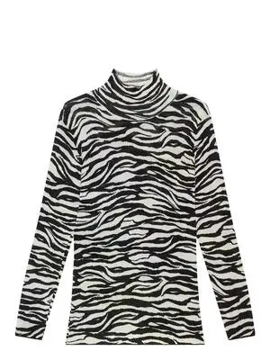 Malìparmi Zebra-print Mock-neck Top - White