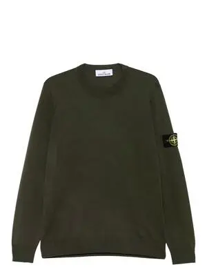 Stone Island Logo-patch Crew-neck Jumper - Green