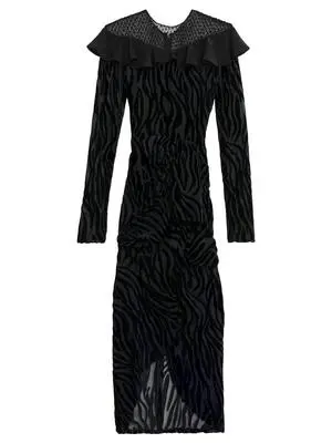Isabel Marant Zebra-print Asymmetric Dress - Black