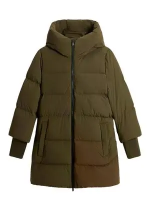 Woolrich Hooded Quilted Coat - Green