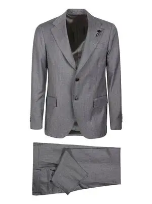 LARDINI Buttoned Wool Suit - Grey