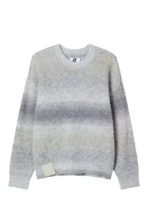 Izzue Striped Pullover Sweater - Grey