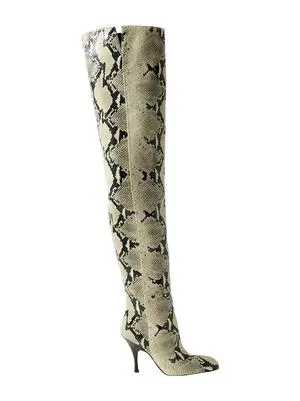Khaite KHAITE Colt Snake-Effect Over-The-Knee Leather Boots Snake Print