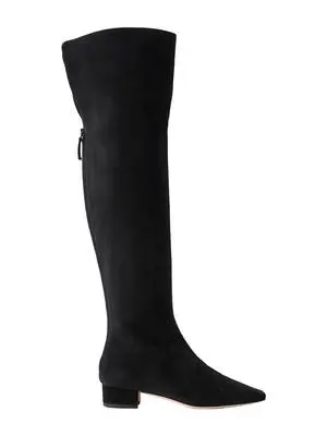 Manolo Blahnik Gore 30 Suede Over-the-knee Boots - Black
