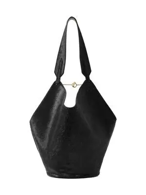 Khaite Lotus Small Leather Tote - Black