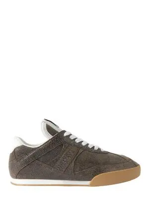 Chloé Kick Crinkled-leather Sneakers - Brown