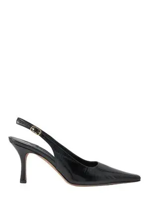 EMME PARSONS Elana Textured-leather Slingback Pumps - Black
