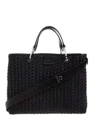 Emporio Armani Woven Tote Bag - Black