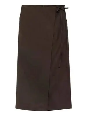 DUNST Wrap Tie-fastening Midi Skirt - Brown