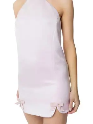 Elisabetta Franchi Bow-detail Halterneck Dress - Pink
