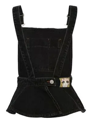 PUSHBUTTON Flared Denim Overall - Black