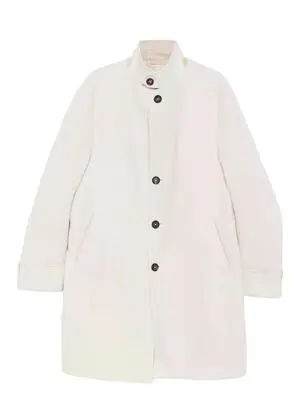 Eleventy High-neck Buttoned Coat - Neutrals
