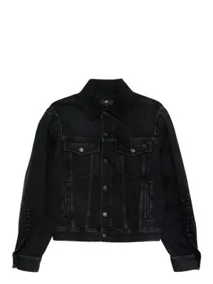 7 For All Mankind Laser-cut Denim Trucker Jacket - Black