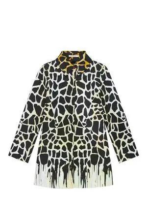 Malìparmi Giraffe-print Drip-effect Coat - Black