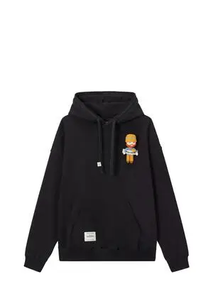 MUSIUM DIV. Appliqué-detail Cotton Hoodie - Black