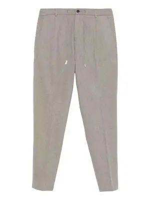 Eleventy Pleated Drawstring Trousers - Grey