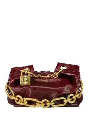 Balmain Mini Sync Padlock Chain Tote - Red