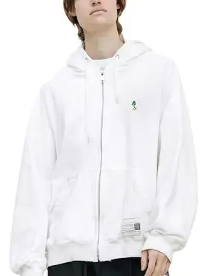 Mihara Yasuhiro Embroidered Zip-up Hoodie - White