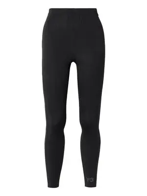 Adidas Originals By Alexander Wang Y-3 Mesh-trimmed Stretch Recycled Leggings - Black