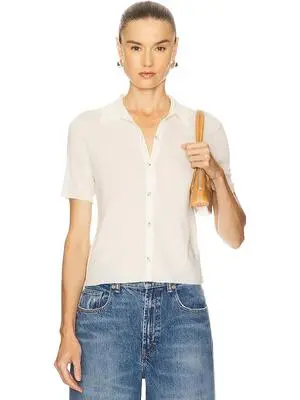 Vince Collared Button-up Top - Off White
