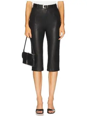 LAMARQUE Chiara Cropped Leather Pant - Black