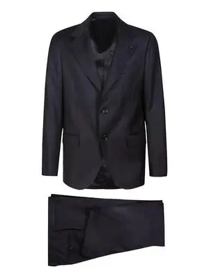 LARDINI Two-button Wool Suit - Blue